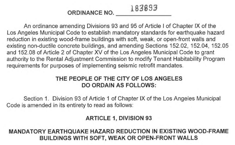 Soft-Story Retrofit Deadline in Los Angeles