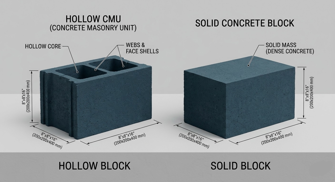 Types of Concrete Blocks in Construction - Uses, Sizes & CMU Guide