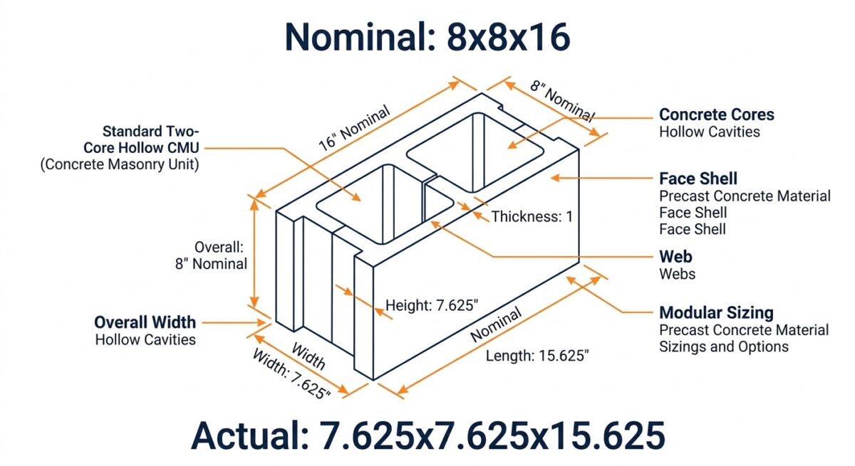 Types of Concrete Blocks in Construction - Uses, Sizes & CMU Guide